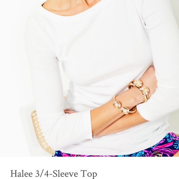 Lilly Pulitzer | Tops | Lilly Pulitzer Haylee 34 Sleeve Top Resort ...